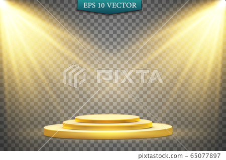 Round golden podium, pedestal or platform... - Stock Illustration ...