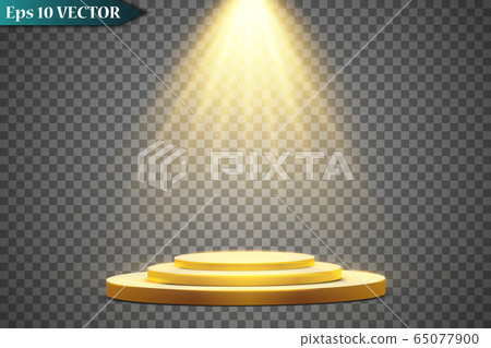 Round golden podium, pedestal or platform... - Stock Illustration ...