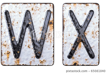 3D render set of capital letters W, X made of... - Stock Illustration ...