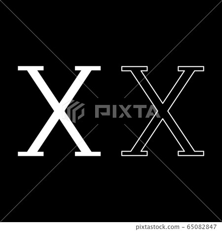 Chi greek symbol capital letter uppercase font - Stock Illustration ...