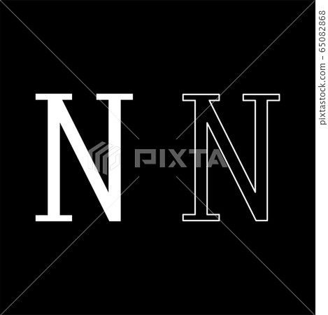 Nu greek symbol capital letter uppercase font - Stock Illustration ...