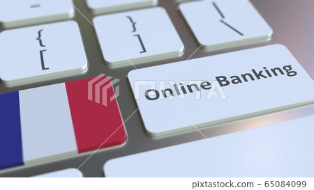Online Banking text and flag of France on the... - Stock Illustration ...
