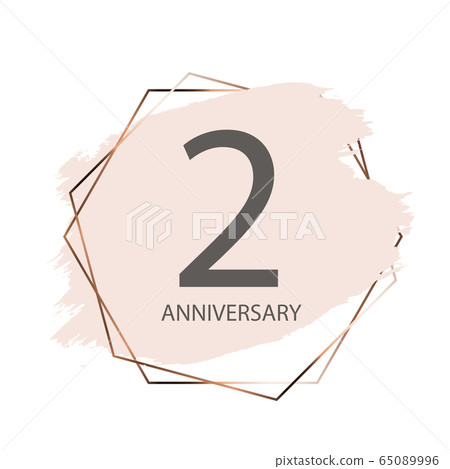 Celebrating 2 Anniversary emblem template - Stock Illustration ...