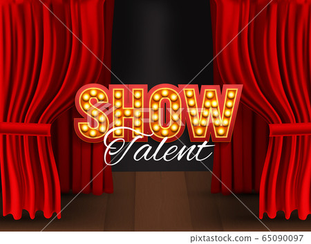 Realistic Show announcement board with bulb frame - Stock Illustration ...