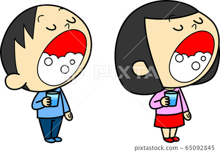 男孩和女孩吞食-插圖素材 [65092845] - PIXTA圖庫