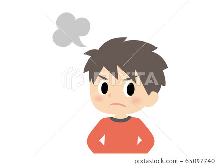 Facial expression of a boy Angry face of a boy - Stock Illustration ...