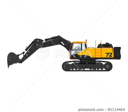 Digger isolated on white background - Stock Illustration [65114464] - PIXTA