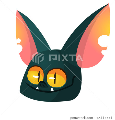 Cartoon bat head icon. Halloween vector bat... - Stock Illustration ...