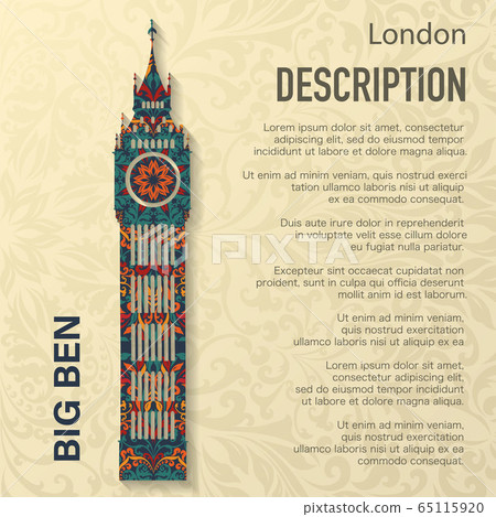 Big Ben floral pattern background-插圖素材 [65115920] - PIXTA圖庫