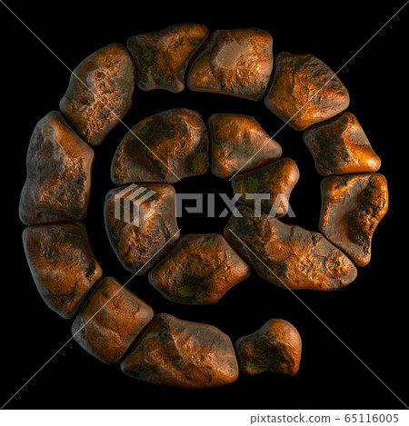 Rocky symbol at. Font of stone on black... - Stock Illustration ...