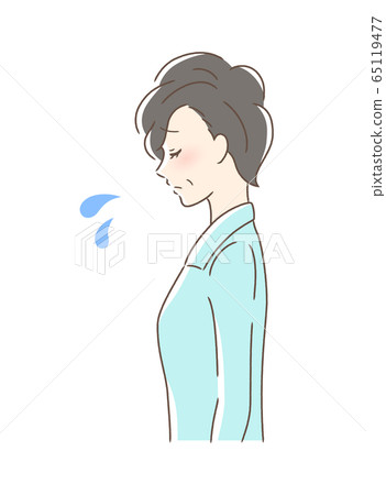 Side profile of a sad woman - Stock Illustration [65119477] - PIXTA
