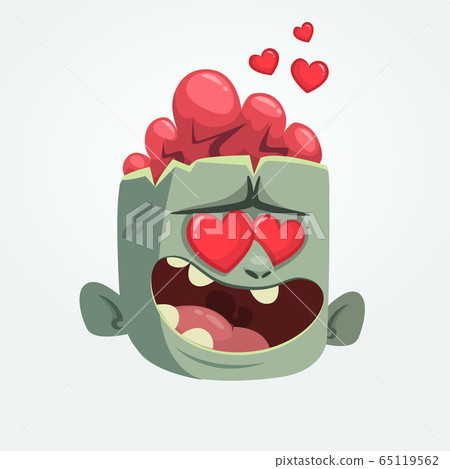 Cartoon zombie in love. Halloween vector... - Stock Illustration ...