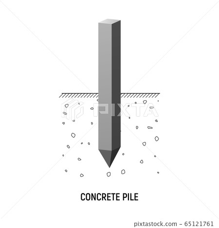 Concrete rectangular pile - Stock Illustration [65121761] - PIXTA