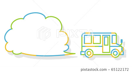 Bus running with smoke - Stock Illustration [65122172] - PIXTA