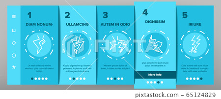 Bolt Lightning Flash Onboarding Icons Set Vector - Stock Illustration ...