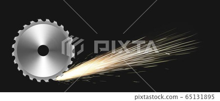 Rotating circular saw blade with fire sparks - Stock Illustration ...