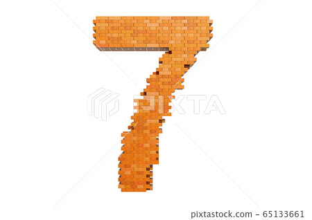Number 7 from building bricks, 3D rendering - Stock Illustration ...