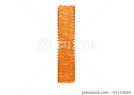 Bricks font, letter I from building bricks. 3D - Stock Illustration ...