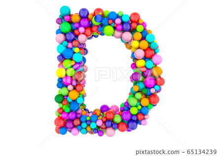 Letter D from colored balls, 3D rendering - Stock Illustration ...