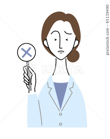 Female doctor holding a x-incorrect answer - Stock Illustration ...