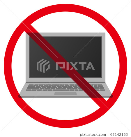 Laptop and ban mark - Stock Illustration [65142163] - PIXTA