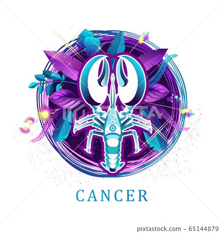 Cancer zodiac sign white background - Stock Illustration [65144879] - PIXTA