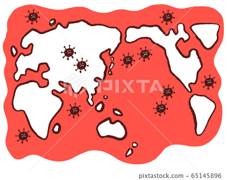World map virus line drawing - Stock Illustration [65145896] - PIXTA