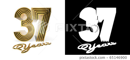 Number thirty-seven years celebration - Stock Illustration [65146900 ...