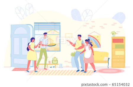 Friendly Relations between Neighbors, Cartoon. - Stock Illustration ...