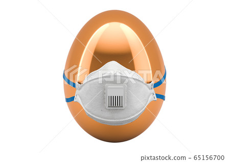 Golden Easter Egg with filtering face mask - Stock Illustration ...