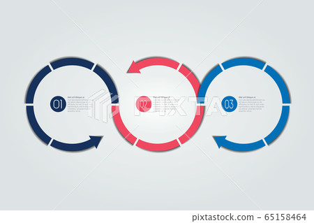 Infographic design with 3 options arrow circles... - Stock Illustration ...