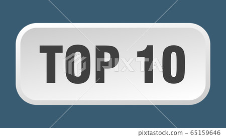 top 10 button. top 10 square 3d push button - Stock Illustration ...