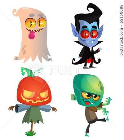 Set of Halloween characters cartoon - Stock Illustration [65159698] - PIXTA