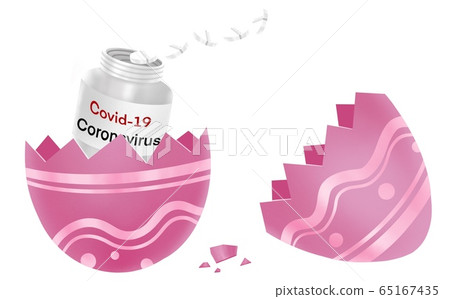 Easter eggs with pills spilling out from... - Stock Illustration ...