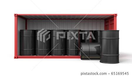 3d rendering of red shipping container filled... - Stock Illustration ...