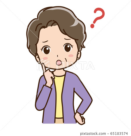 Illustration of a thinking grandma - Stock Illustration [65183574] - PIXTA