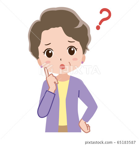 Illustration of a thinking grandma - Stock Illustration [65183587] - PIXTA