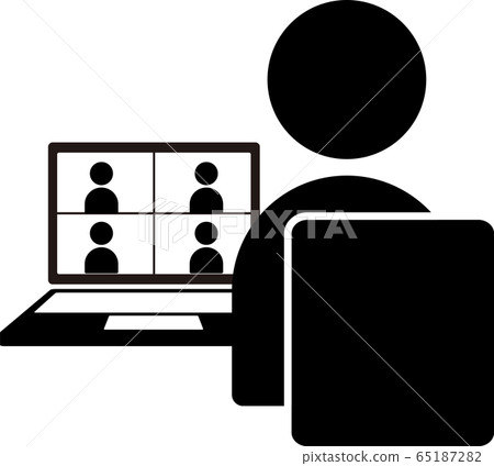 Telework web conference icon vector illustration - Stock Illustration ...