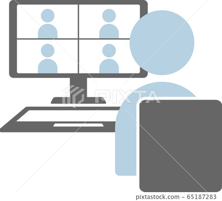 Telework web conference icon vector illustration - Stock Illustration ...