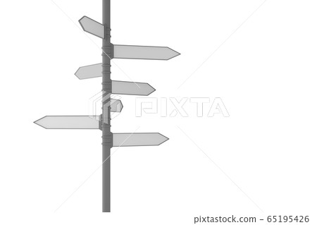Multi-direction empty blank sign with many white - Stock Illustration ...