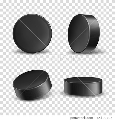 Black rubber pucks for ice hockey - Stock Illustration [65199702] - PIXTA