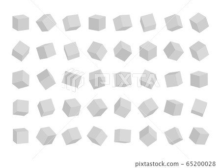Set of cubes in different angles view isolated on - Stock Illustration ...