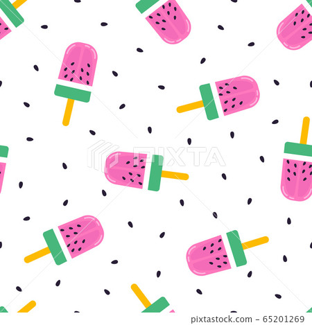 seamless ice cream pattern on white background - Stock Illustration ...