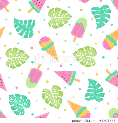 seamless ice cream pattern on white background - Stock Illustration ...