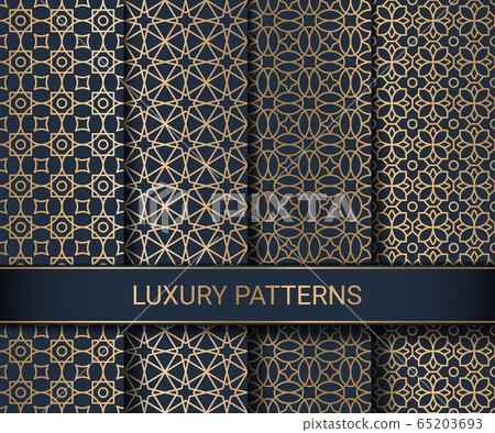 Set of luxury seamless patterns artwork, vector... - Stock Illustration ...