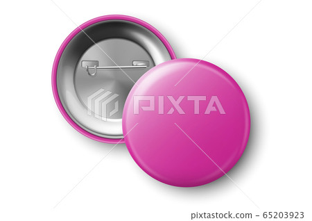Vector 3d Realistic Pink Metal, Plastic Blank... - Stock Illustration ...