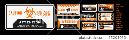 Set of biohazard quarantine horizontal layout... - Stock Illustration ...