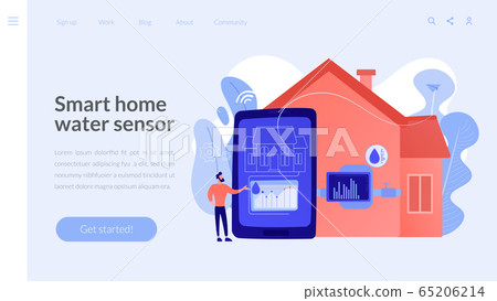 Water contamination detection system concept... - Stock Illustration ...