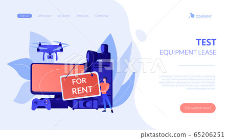 Renting electronic device concept landing page. - Stock Illustration ...