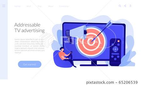Addressable TV advertising concept landing page. - Stock Illustration ...